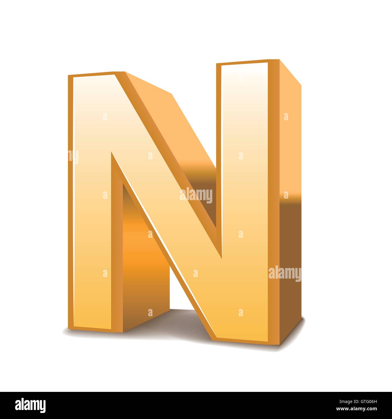 3d golden letter N isolated white background Stock Vector Image & Art ...