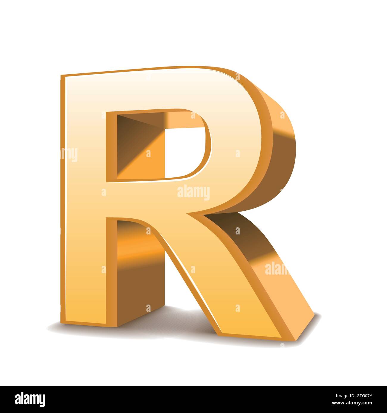 3d golden letter R isolated white background Stock Vector Image & Art ...