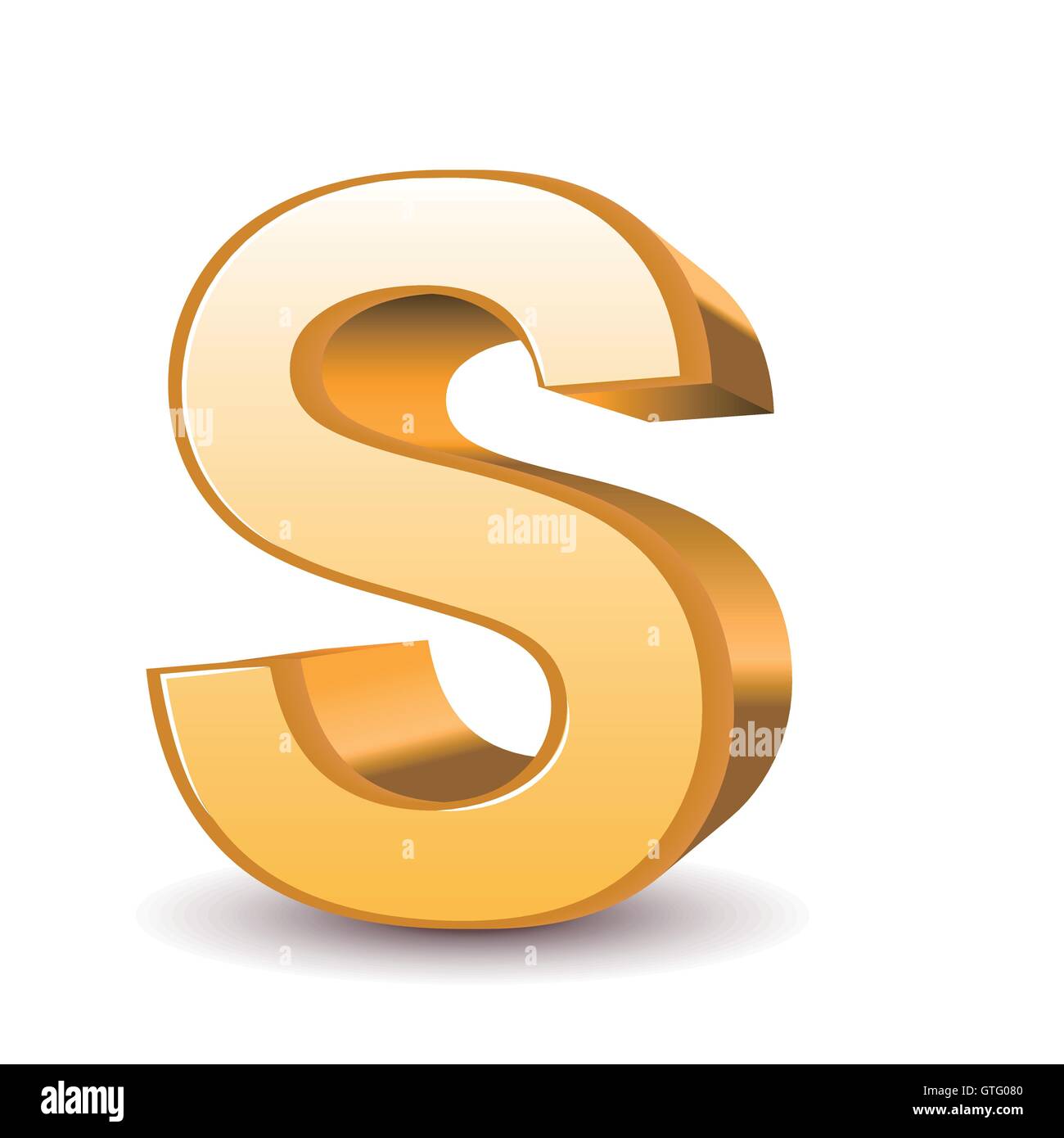 3d golden letter S isolated white background Stock Vector Image & Art ...