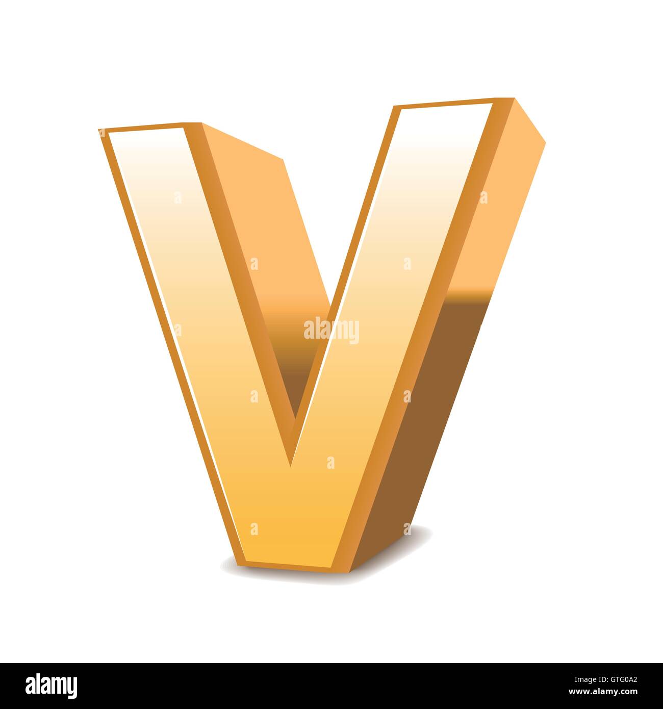 3d golden letter V isolated white background Stock Vector Image & Art ...