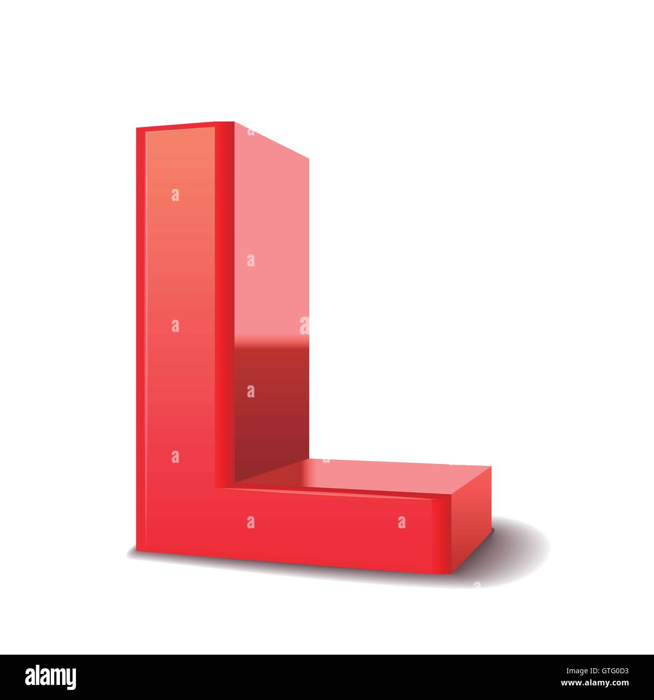 3d red letter L isolated white background Stock Vector Image & Art - Alamy