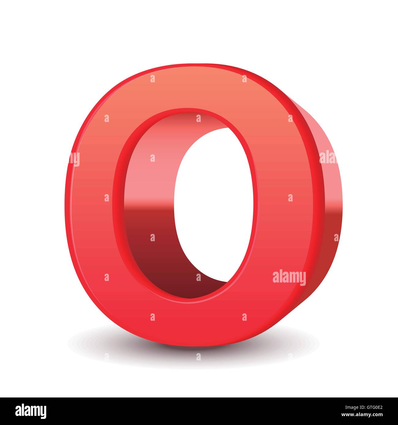 3d red letter O isolated white background Stock Vector Image & Art - Alamy