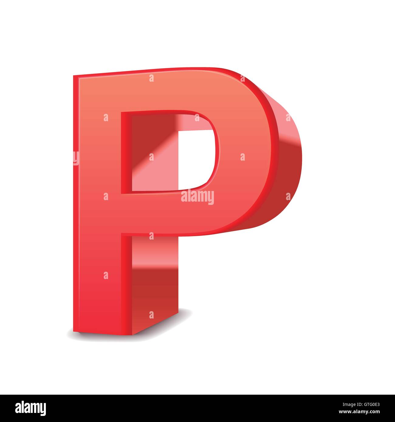 3d red letter P isolated white background Stock Vector Image & Art - Alamy