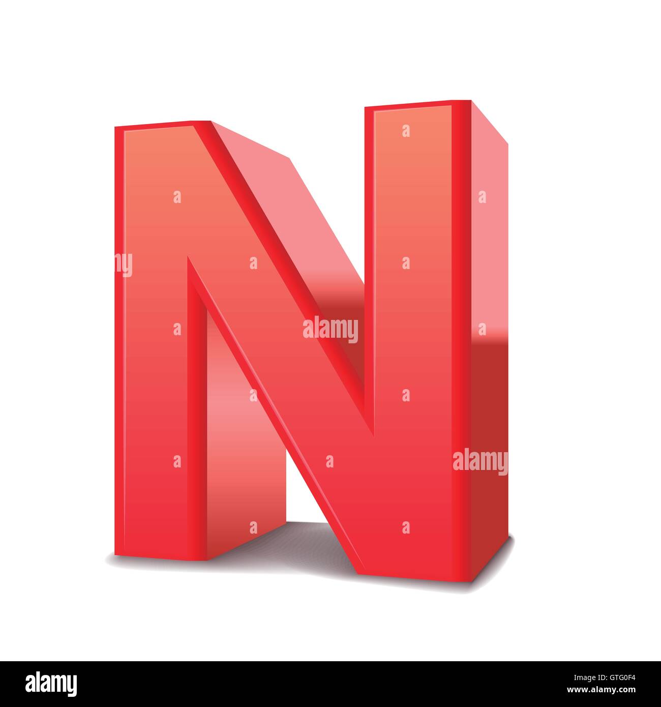 3d red letter N isolated white background Stock Vector Image & Art - Alamy