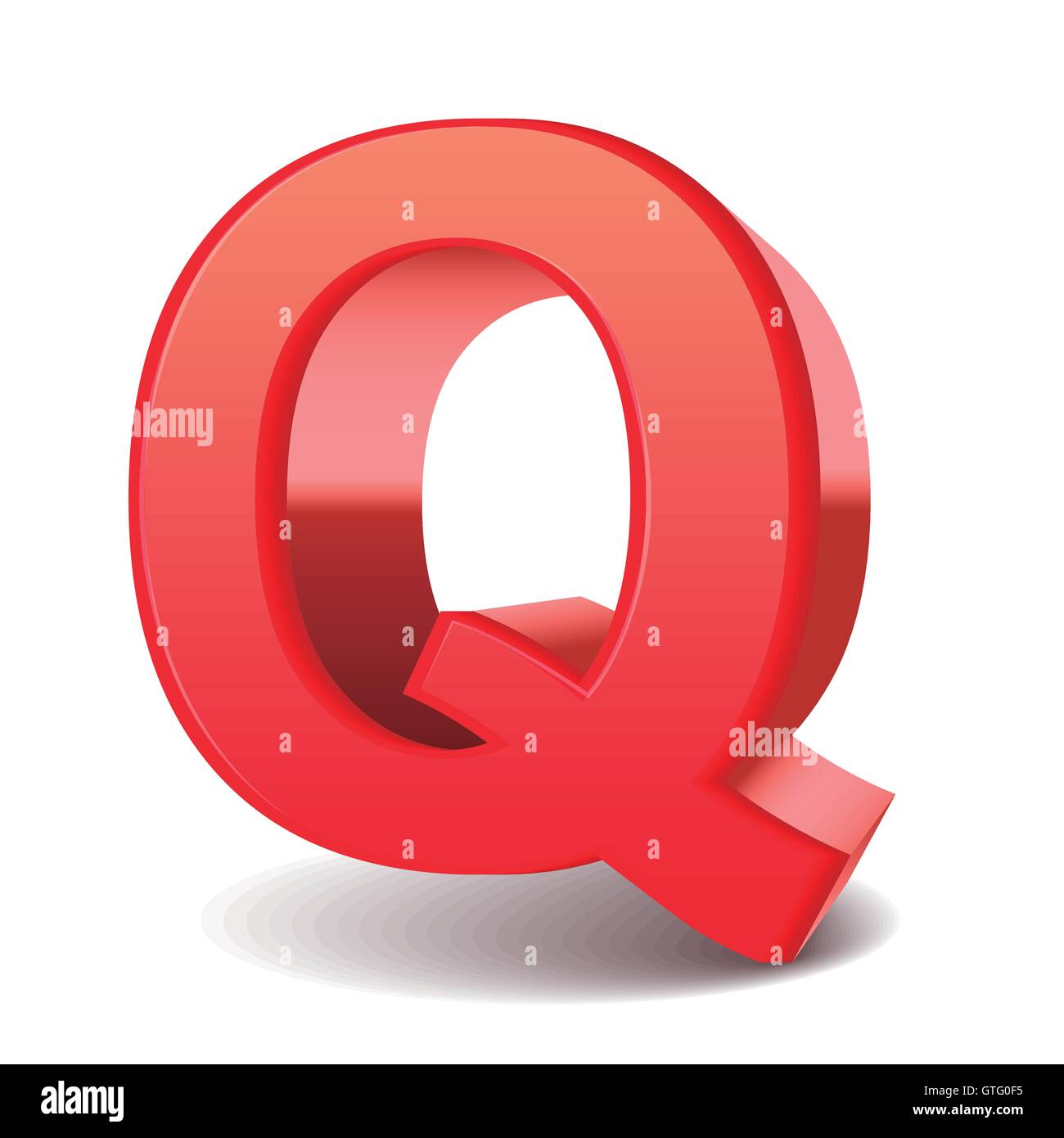 3d red letter Q isolated white background Stock Vector Image & Art - Alamy