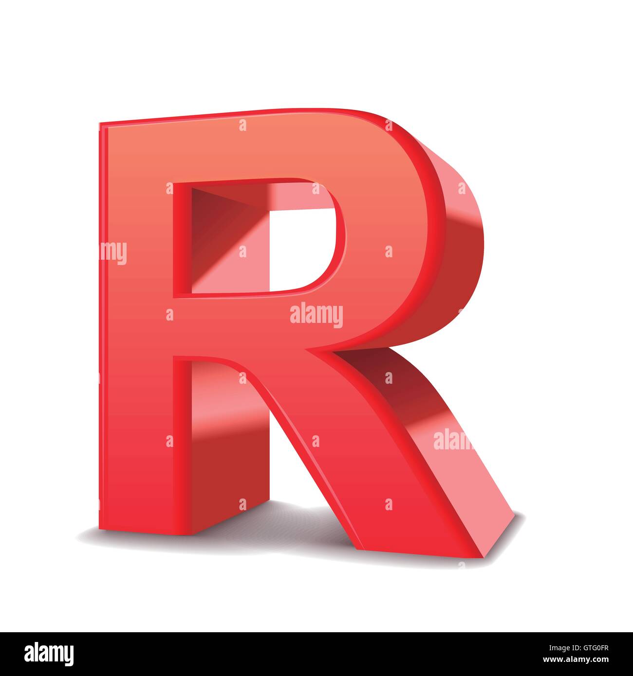 3d red letter R isolated white background Stock Vector Image & Art - Alamy