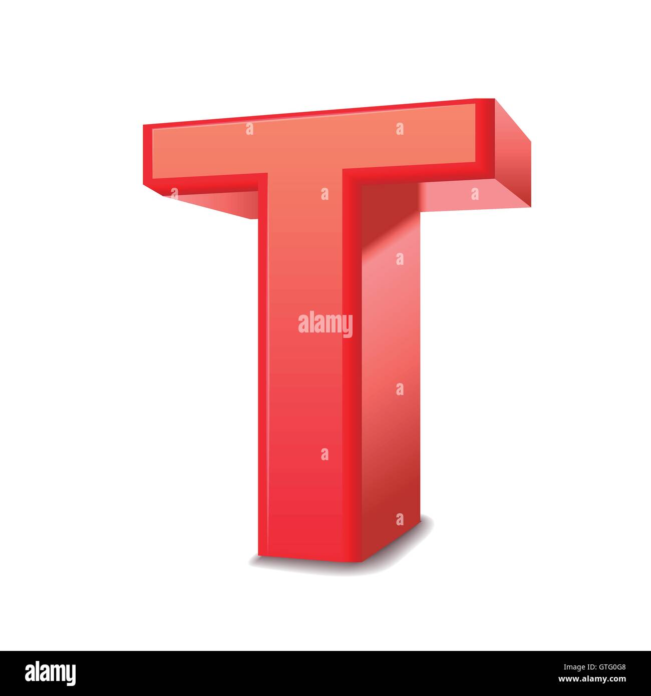 3d red letter T isolated white background Stock Vector Image & Art - Alamy