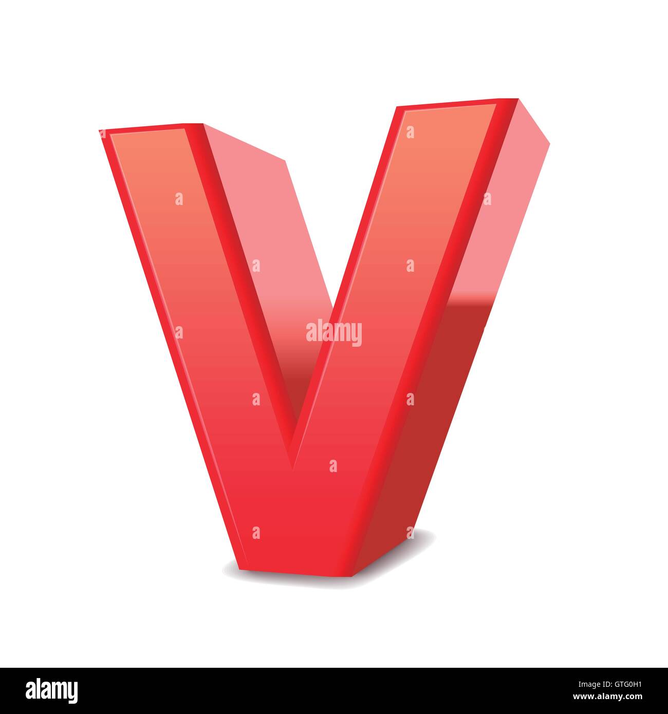 3d red letter V isolated white background Stock Vector Image & Art - Alamy