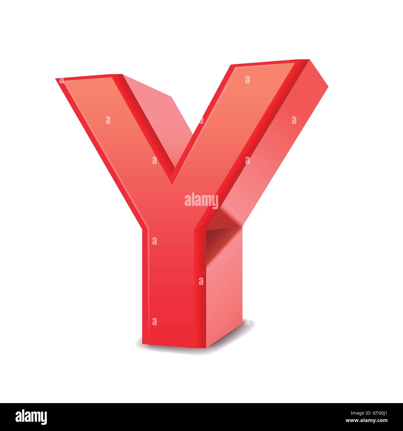 3d red letter Y isolated white background Stock Vector Image & Art - Alamy