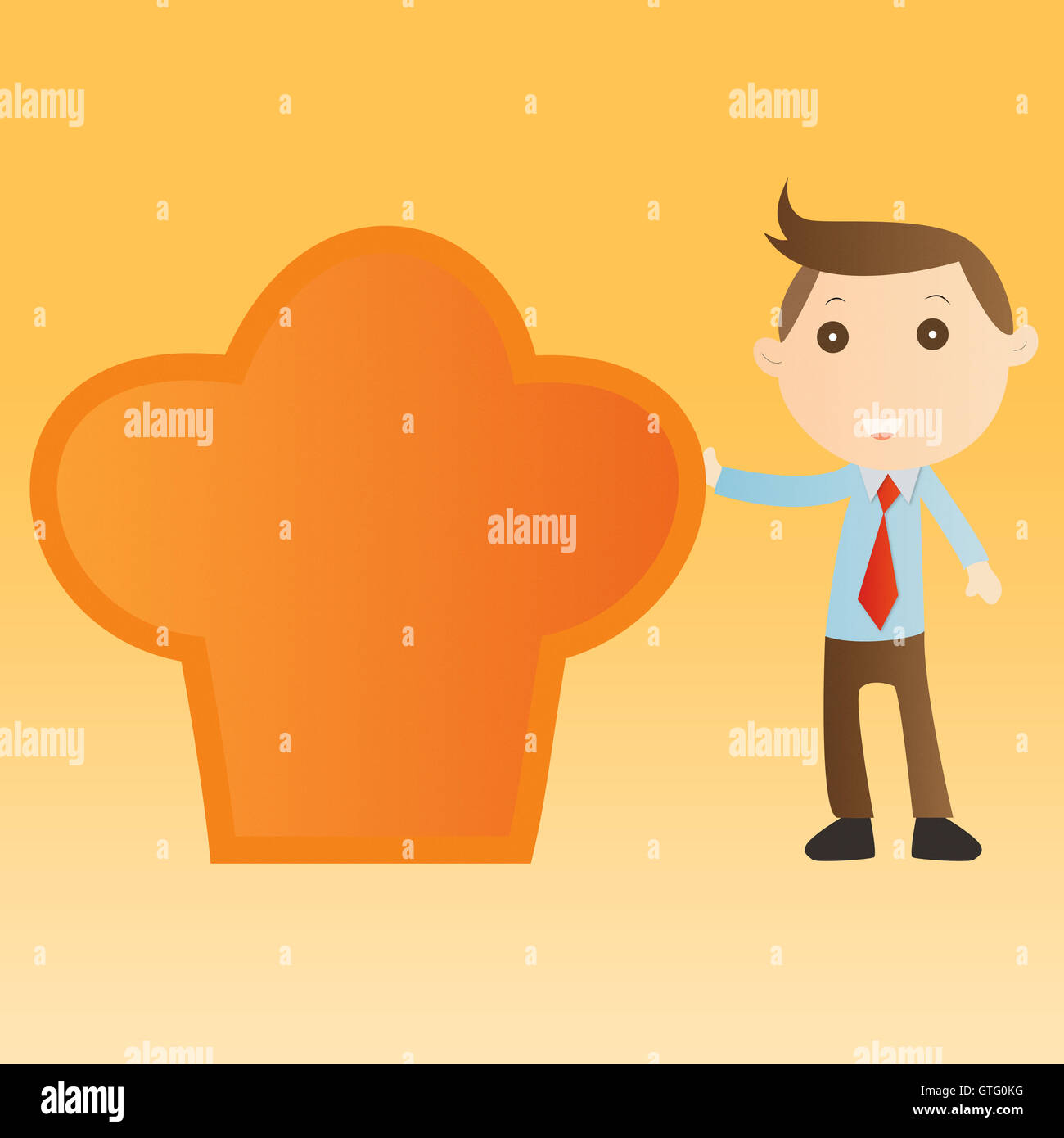 Businessman with cook on white background Stock Photo - Alamy