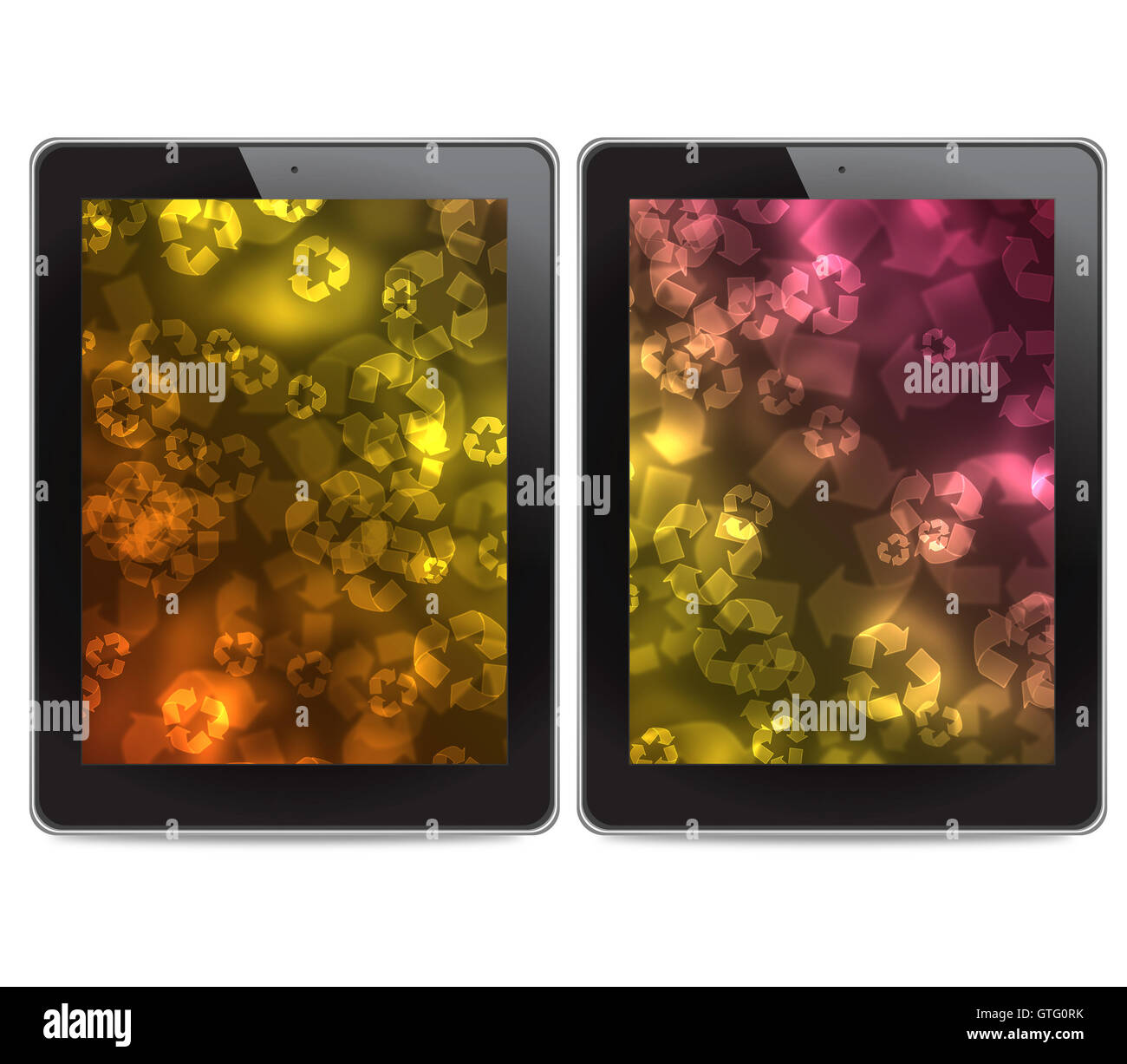 Tablet computers on white background Stock Photo - Alamy