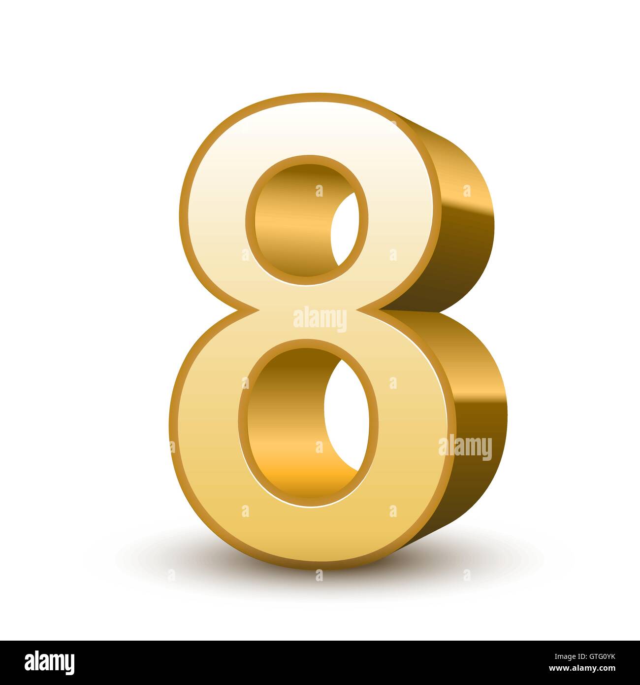 3d shiny golden number 8 on white background Stock Vector Image & Art ...
