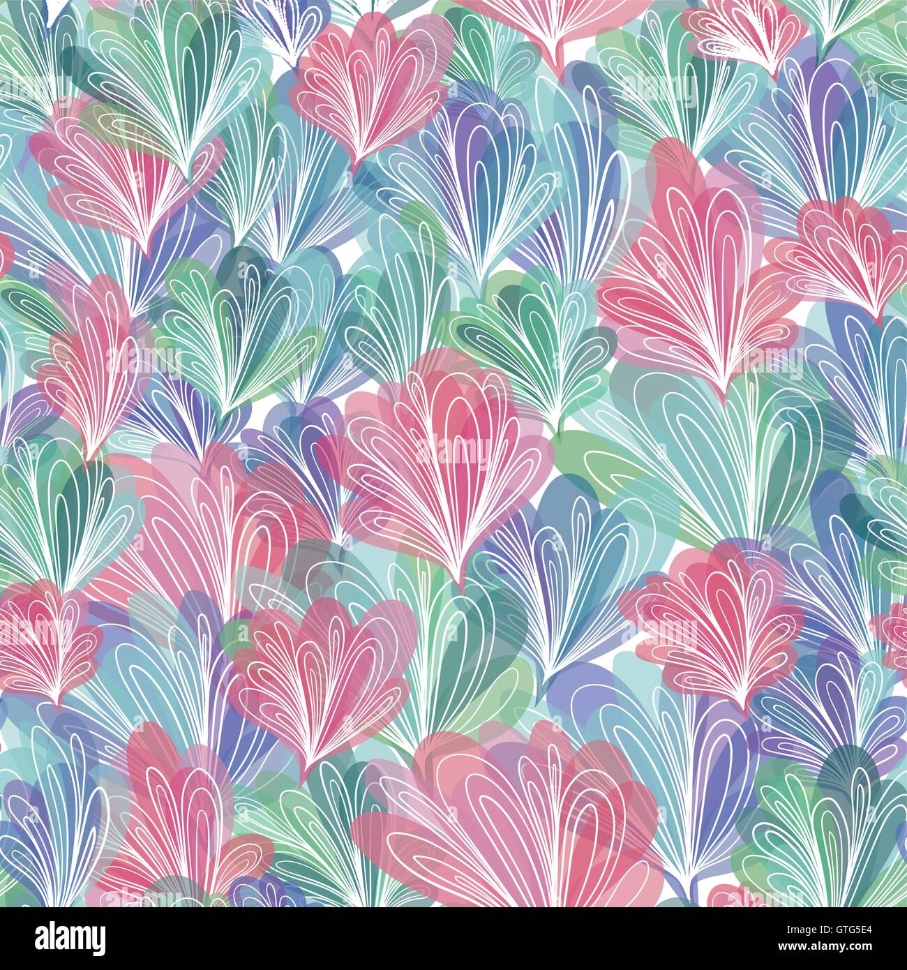 Seamless summer colored texture with natural elements for textile ...