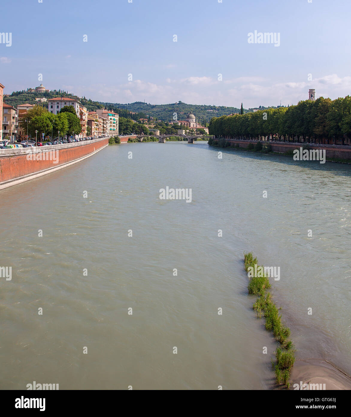 Embankment of river Adige in Verona, Italy Stock Photo - Alamy