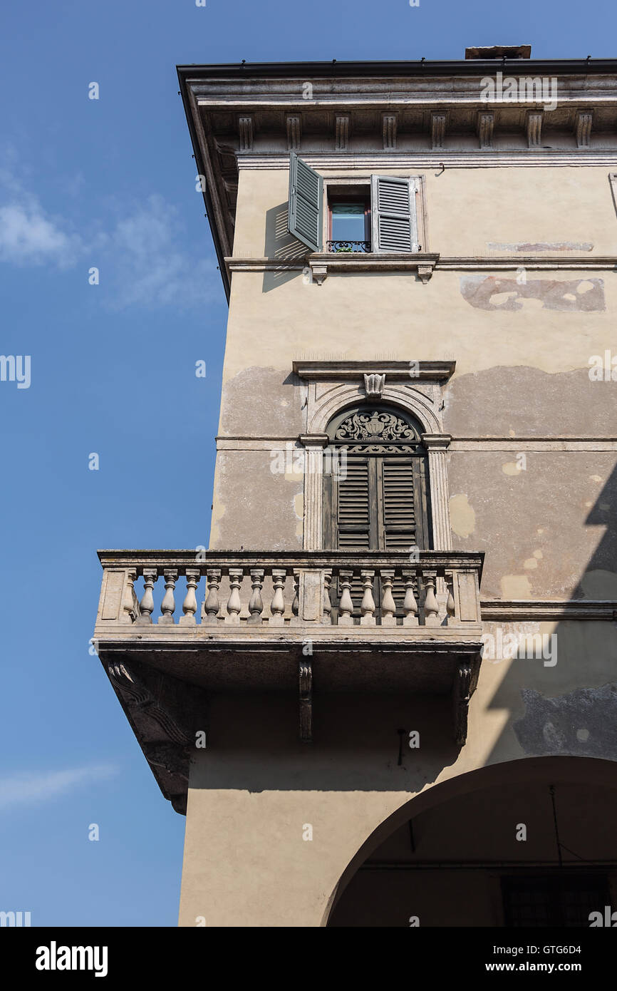 exterior of an old building windows and balcony Stock Photo - Alamy