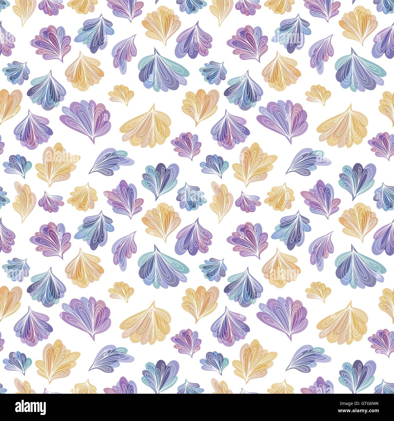 Seamless texture with outline ornaments and watercolor effect on white ...