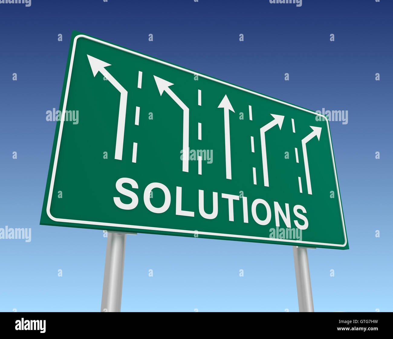 Solutions road sign 3d illustration hi-res stock photography and images ...