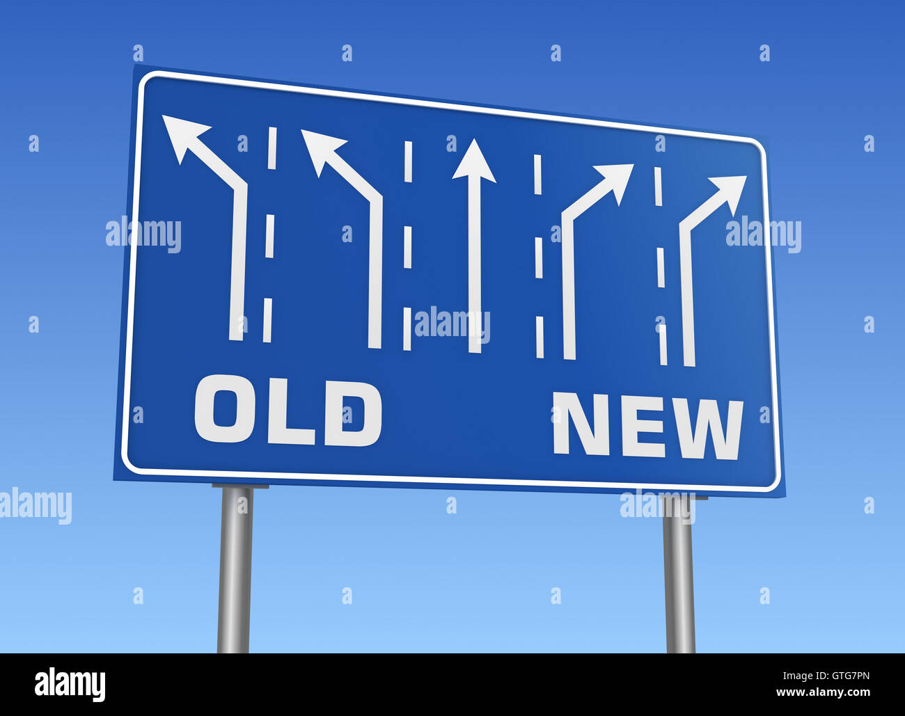 old new road sign 3d illustration Stock Photo - Alamy