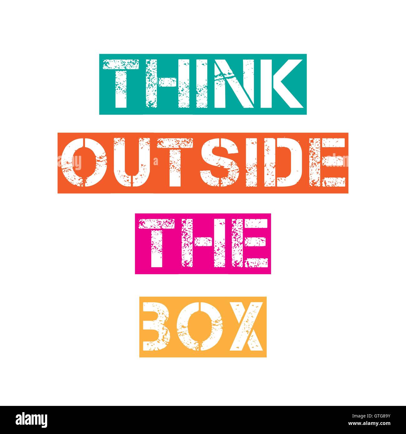 Think outside box motivational poster hi-res stock photography and ...