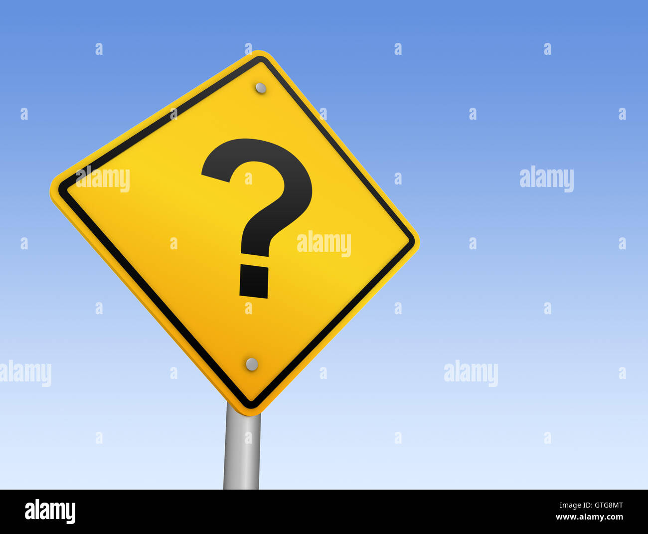 questions road sign 3d illustration Stock Photo - Alamy