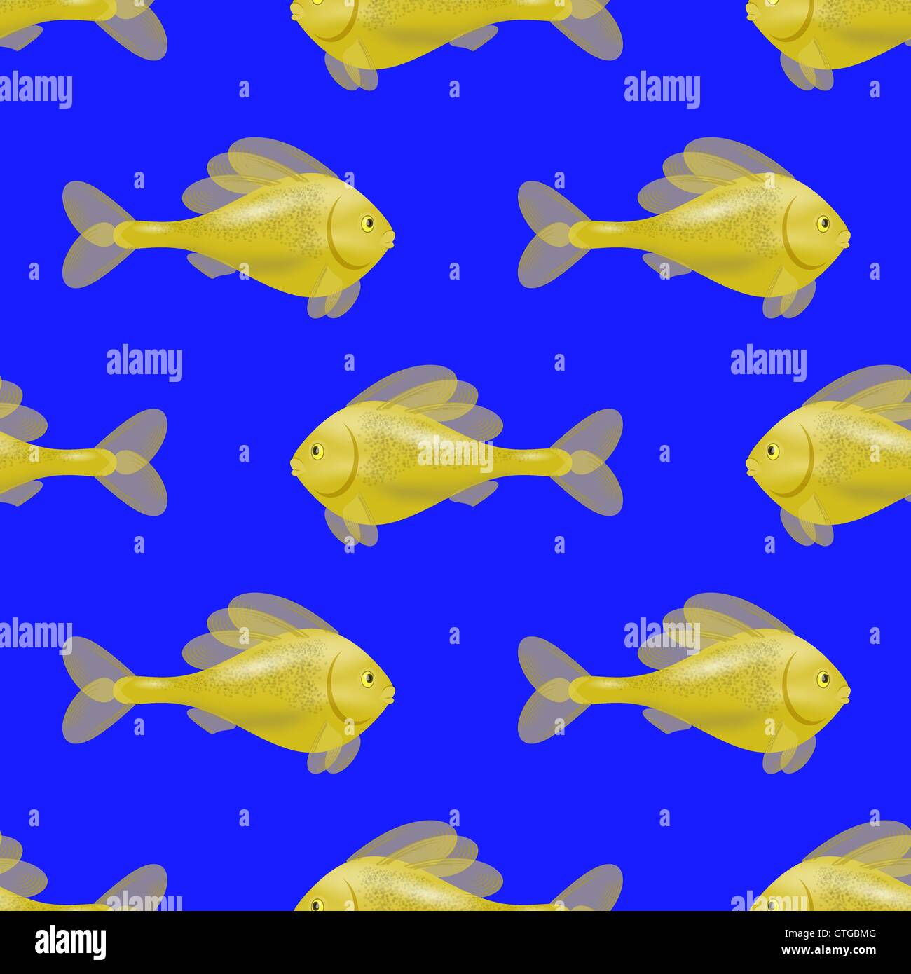 Seamless Yellow Fish Pattern Stock Vector Image & Art - Alamy