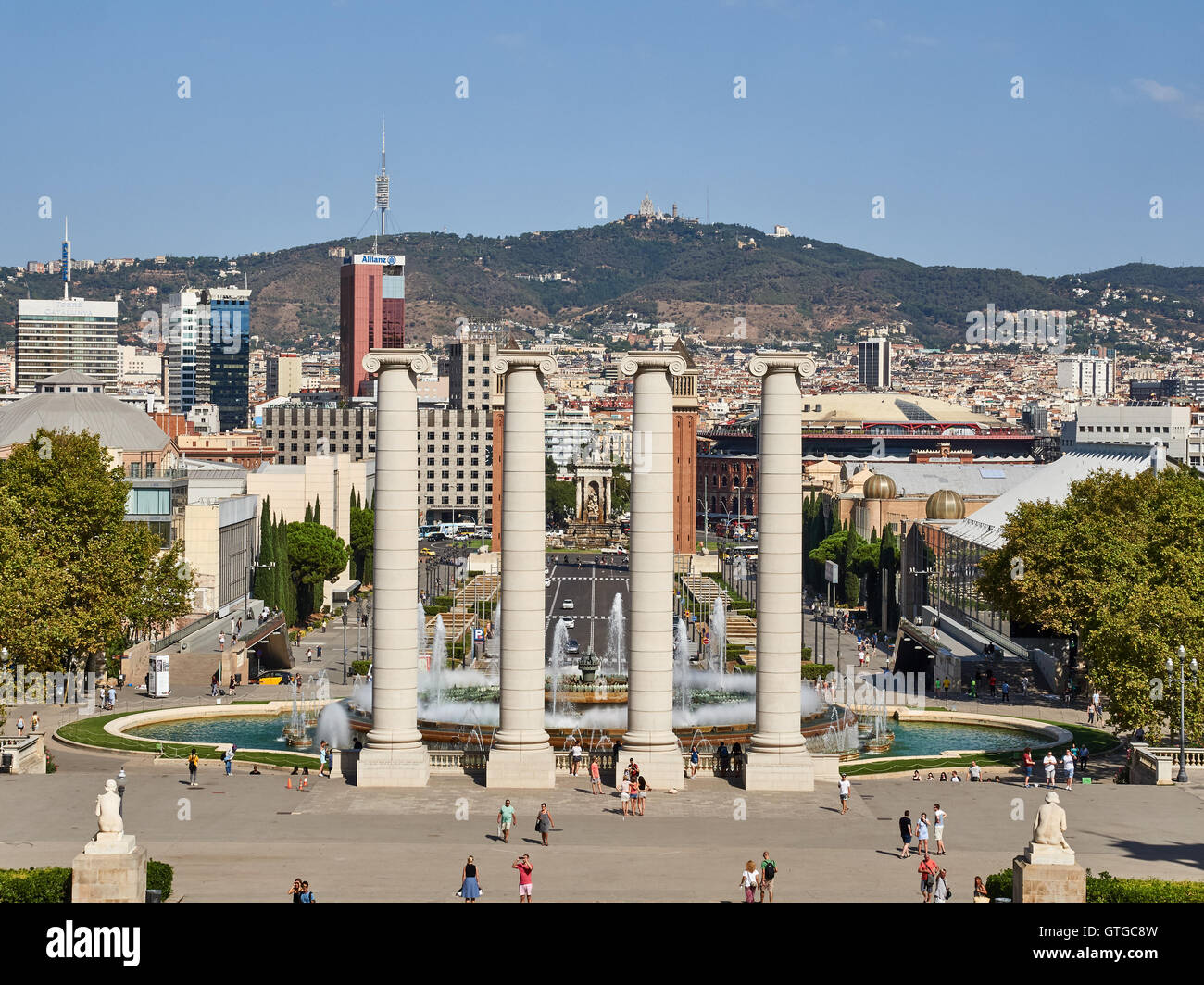 Montjuich Plaza Espana Barcelona Catalonia Spain font magica Stock ...