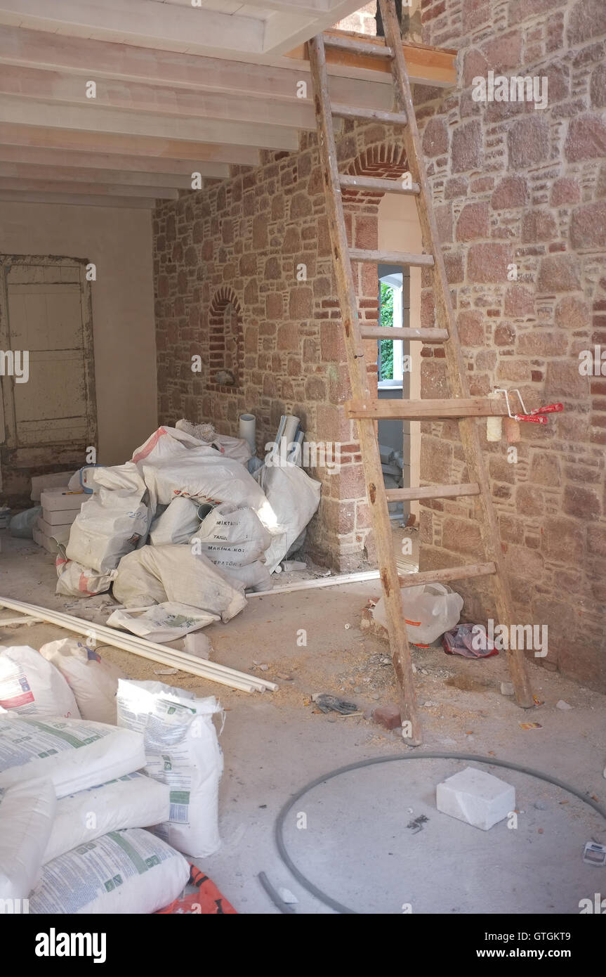 Construction inside a building Stock Photo - Alamy