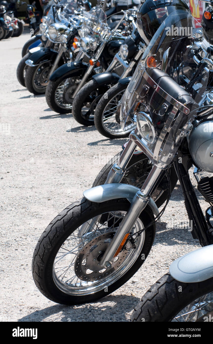 Motorbikes Parked in a Row Stock Photo - Alamy