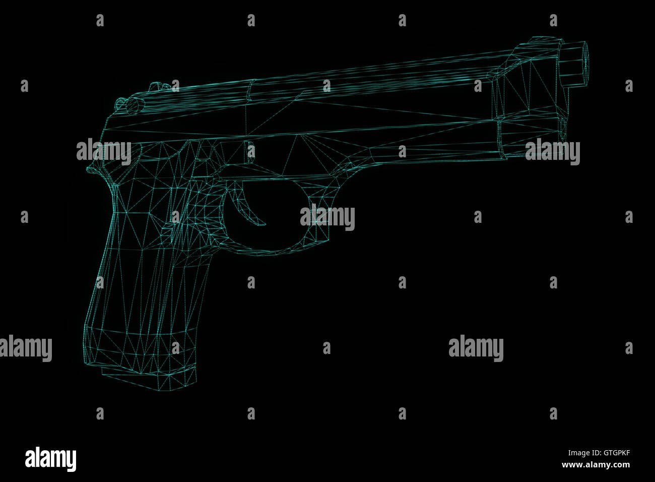 3D Gun in Motion. Nice 3D Rendering Stock Photo - Alamy