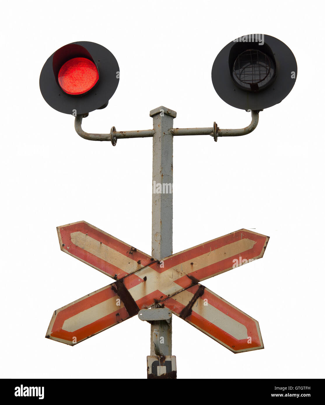 railway traffic lights isolated on white background Stock Photo - Alamy
