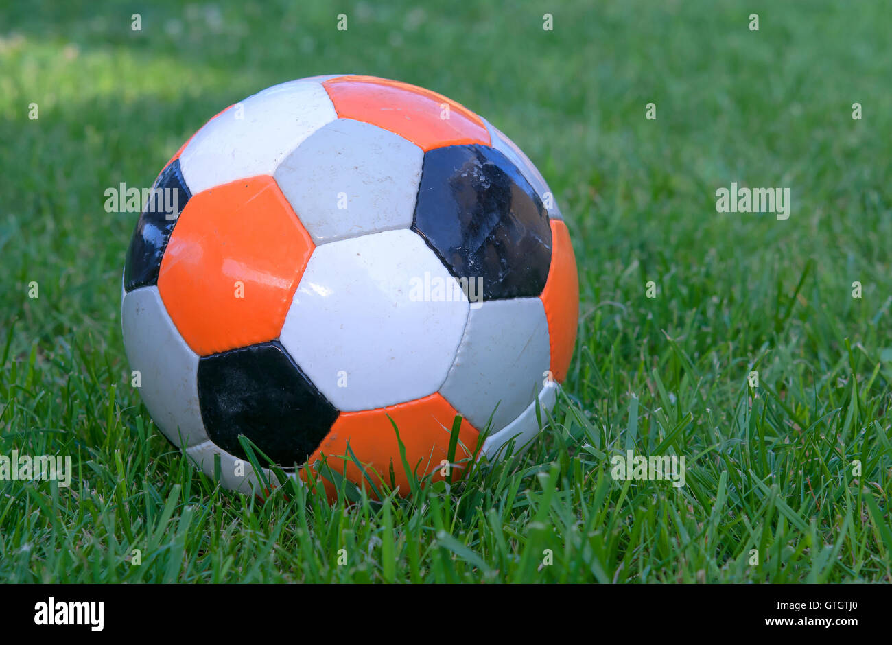 a soccer ball on ground Stock Photo - Alamy