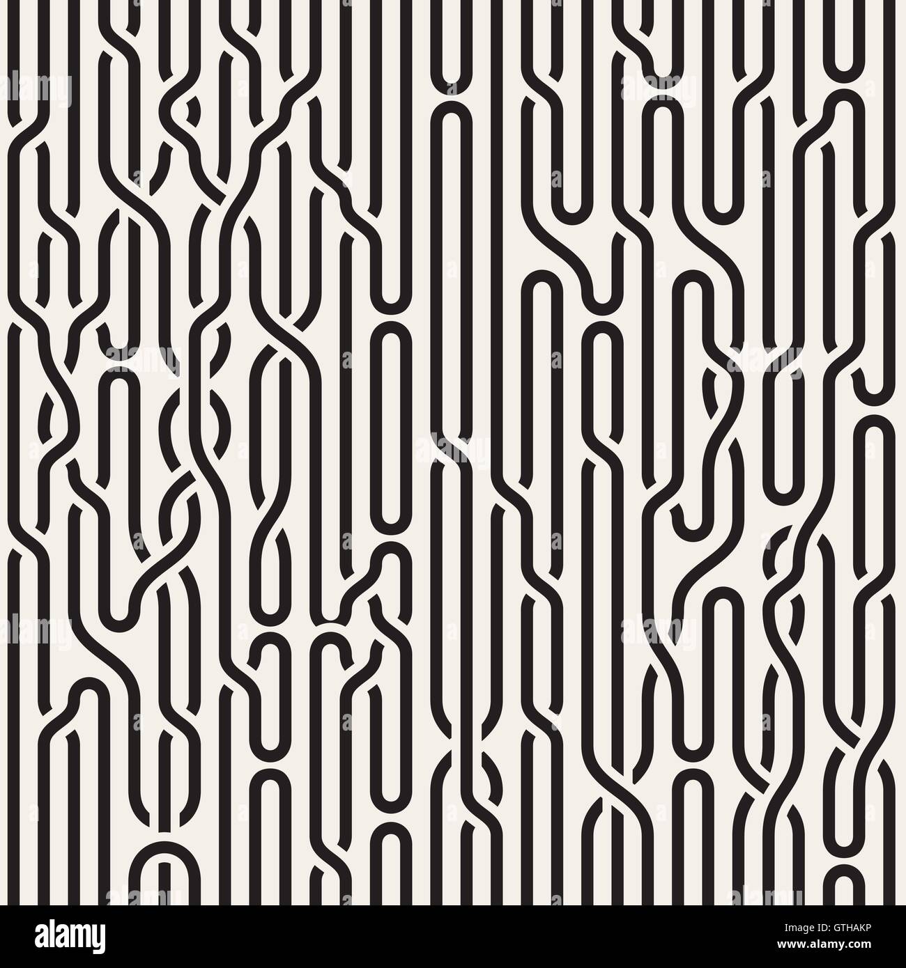 Vector Seamless Black and White Irregular Vertical Braid Lines Pattern ...