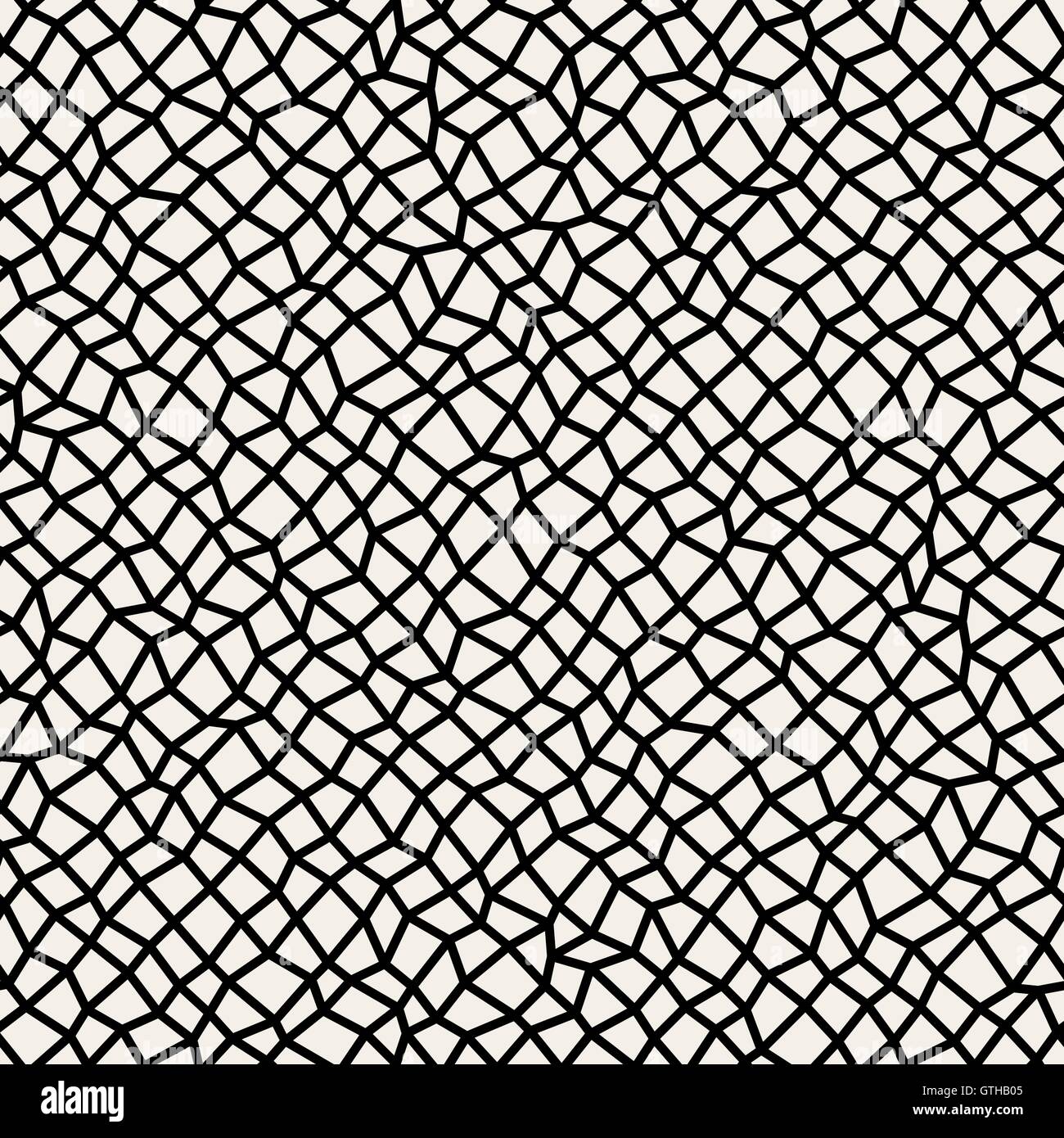 Vector Seamless Black and White Distorted Rectangle Mosaic Grid Pattern ...