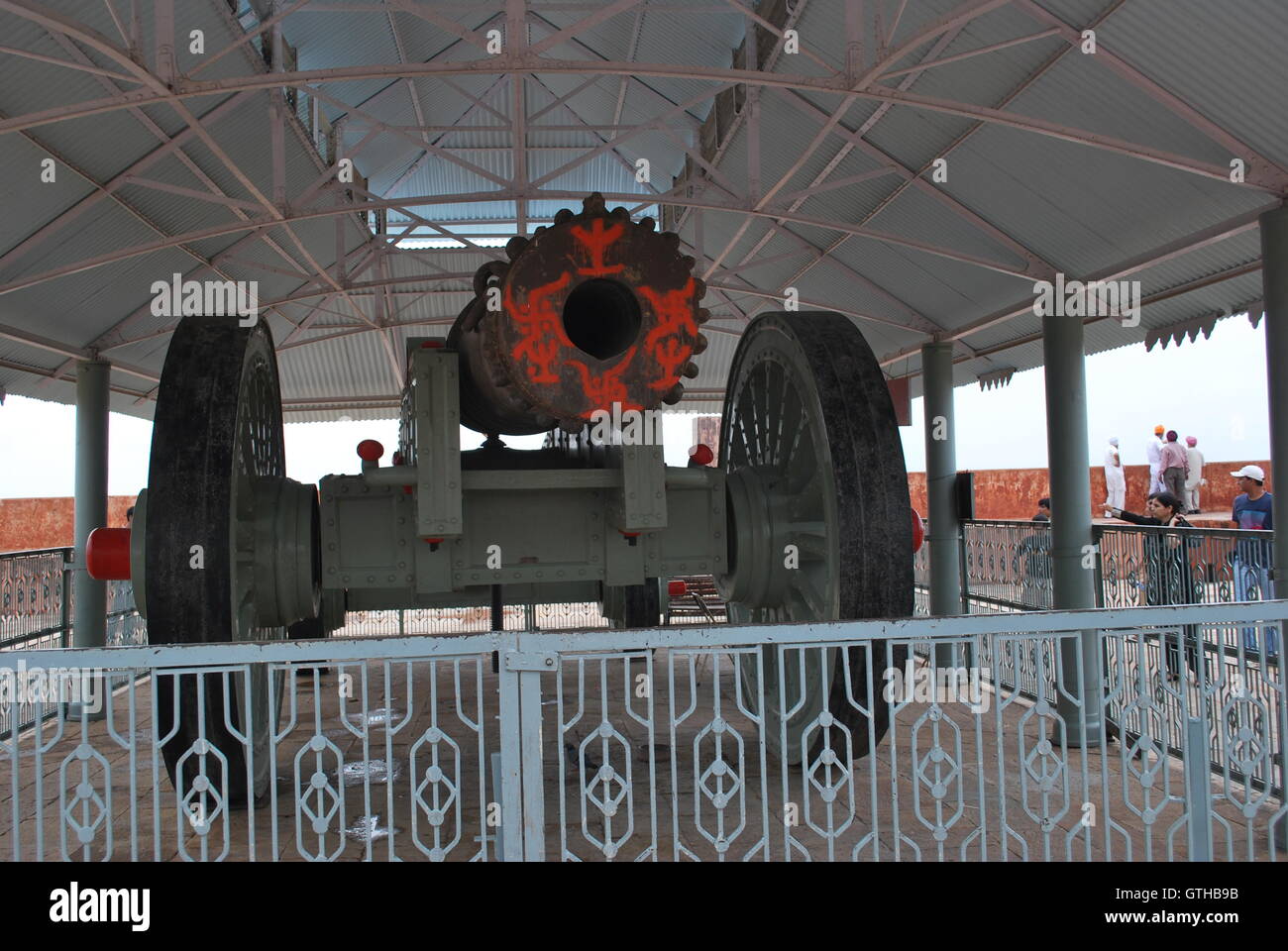 The Jaivana cannon a wheeled cannon. It is located at the Jaigarh Fort ...