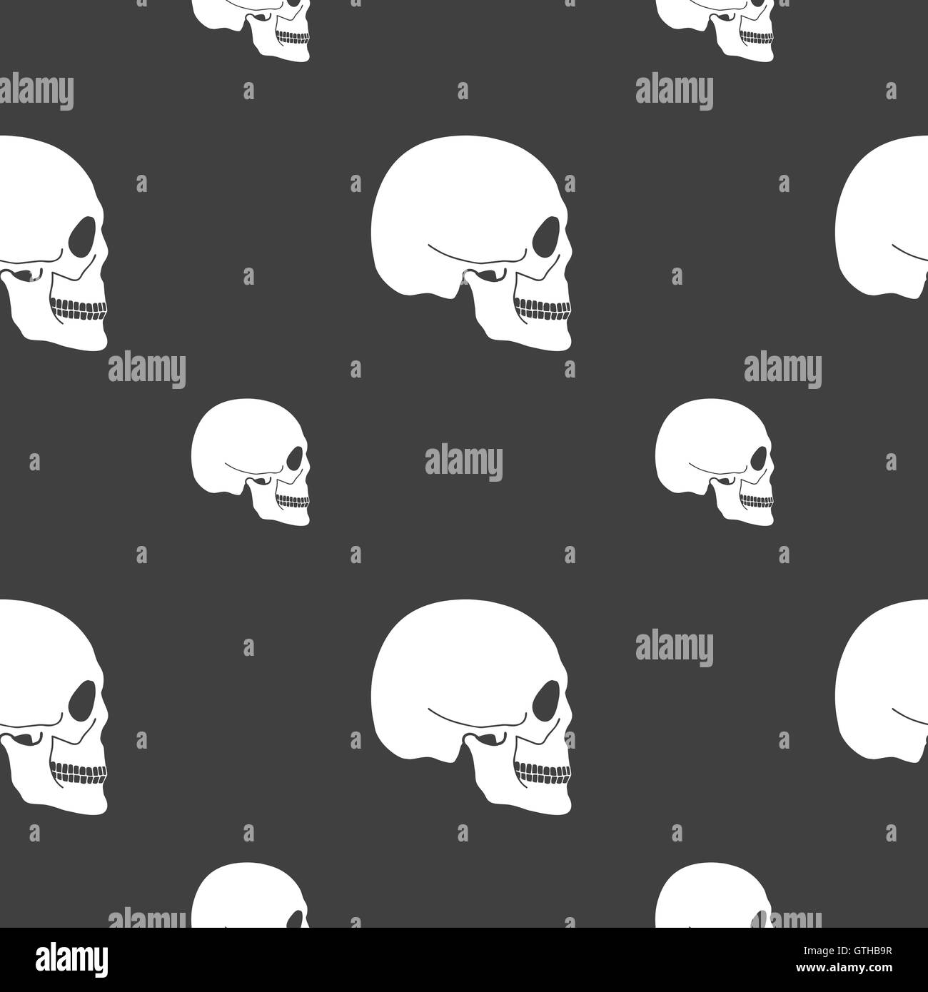 Skull sign. Seamless pattern on a gray background. Vector Stock Vector ...