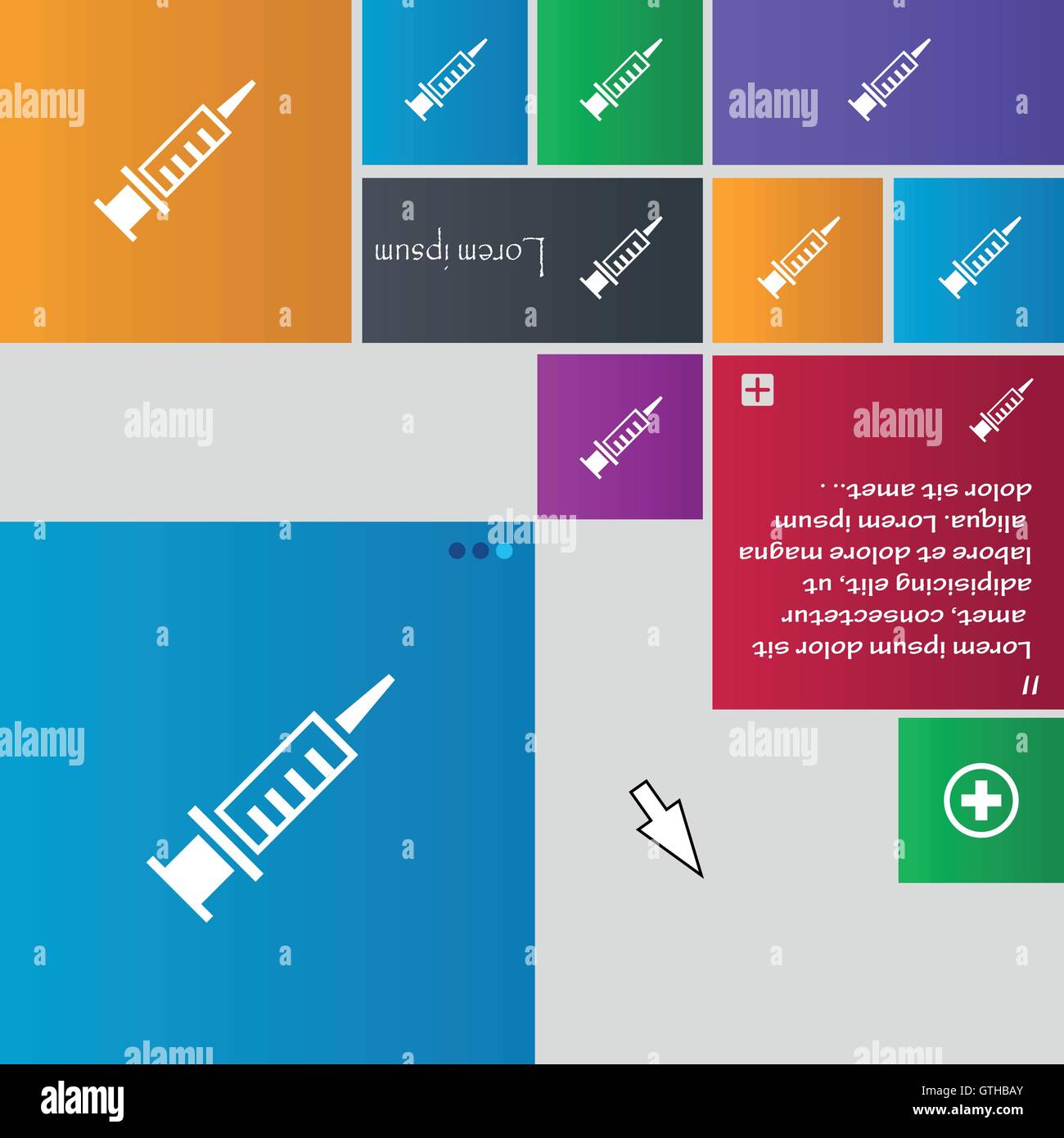 Syringe icon sign. buttons. Modern interface website buttons with cursor pointer. Vector Stock ...