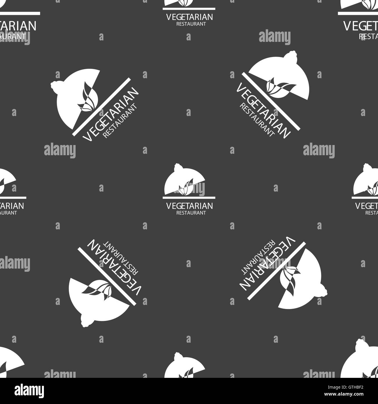 vegetarian restaurant sign. Seamless pattern on a gray background ...