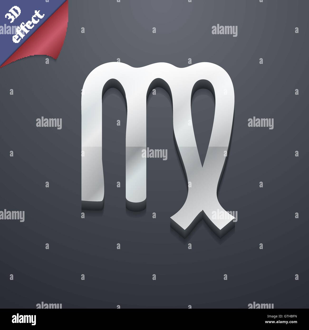 Virgo icon symbol. 3D style. Trendy, modern design with space for your ...