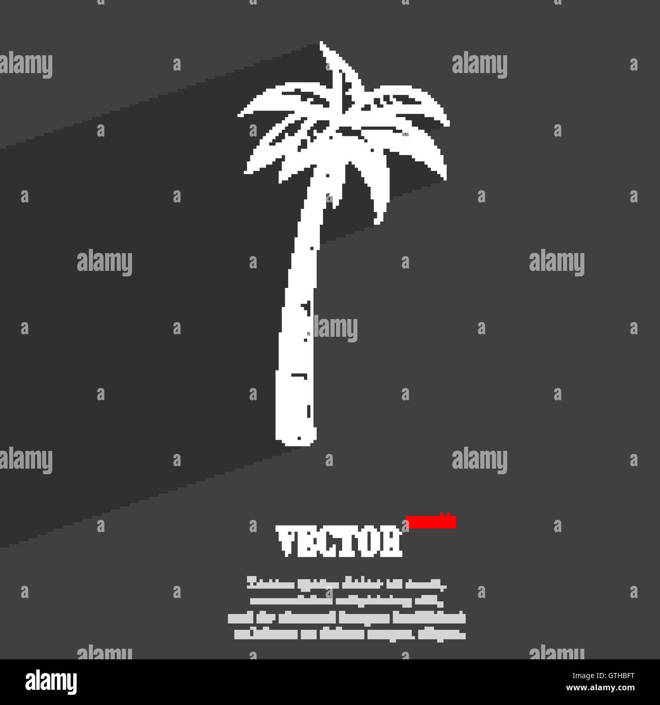 Palm symbol Flat modern web design with long shadow and space for your ...