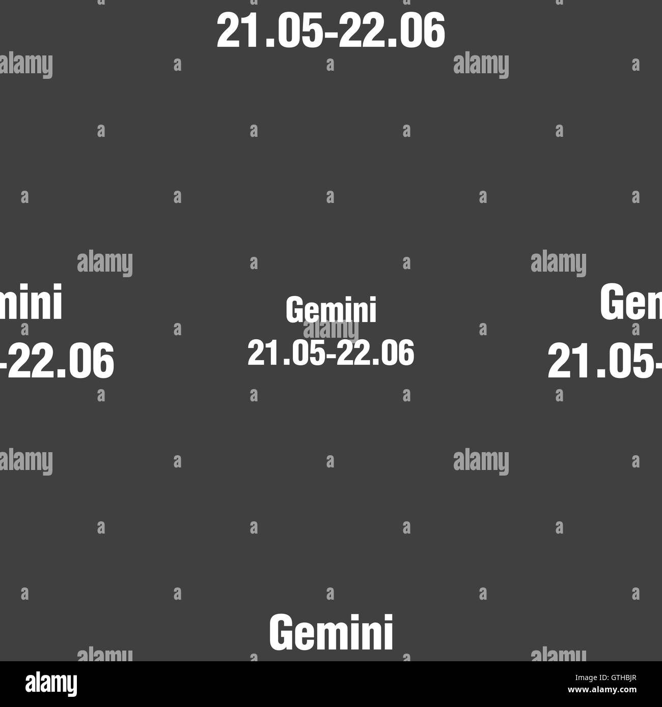 Gemini sign. Seamless pattern on a gray background. Vector Stock Vector ...