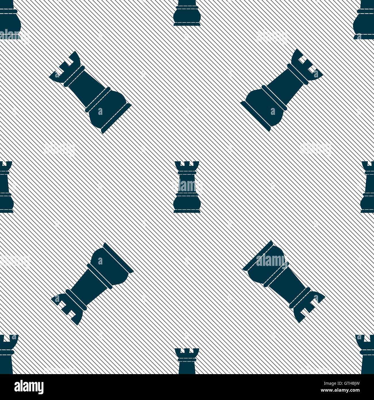 Chess Rook sign. Seamless pattern with geometric texture. Vector Stock ...
