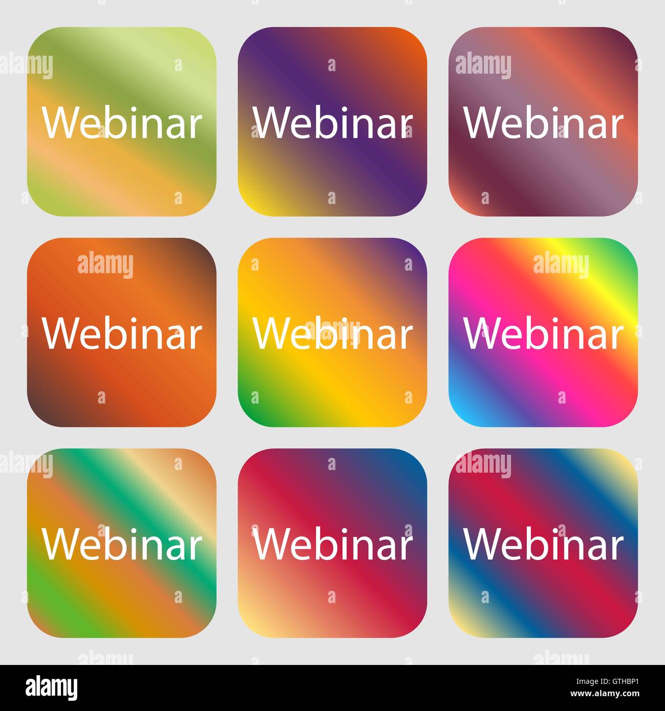 Webinar web camera sign icon. Online Web-study symbol . Nine buttons ...