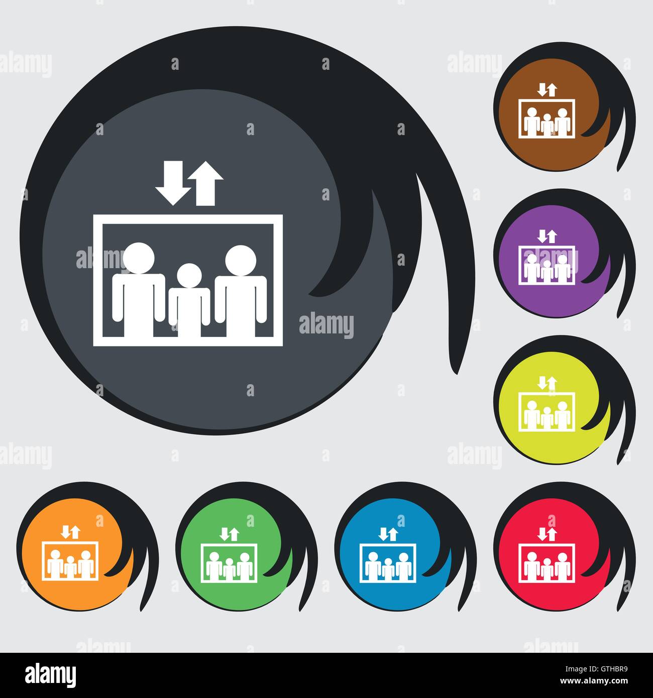Elevator symbols hi-res stock photography and images - Alamy