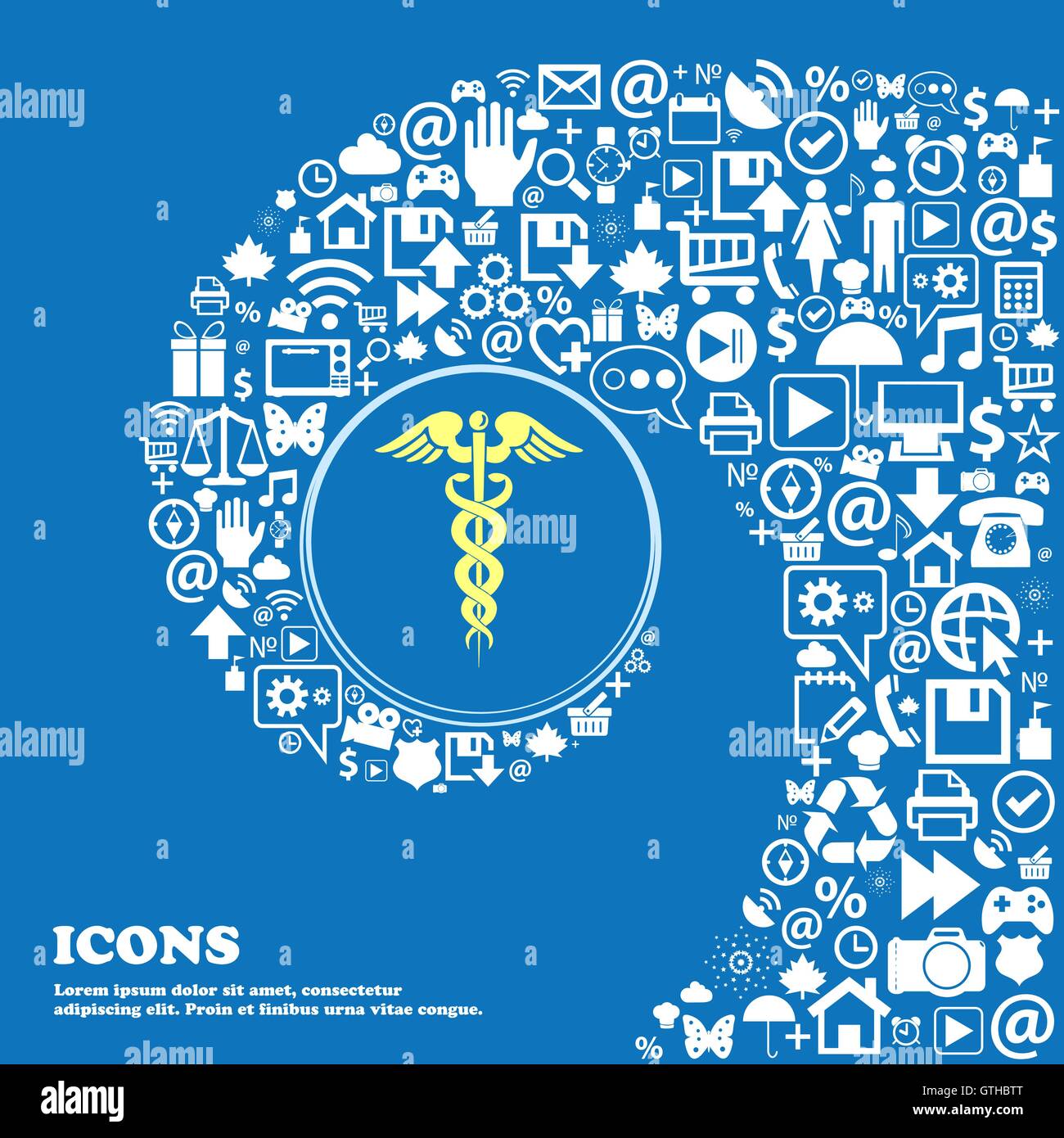 medicine symbols. Nice set of beautiful icons twisted spiral into the ...