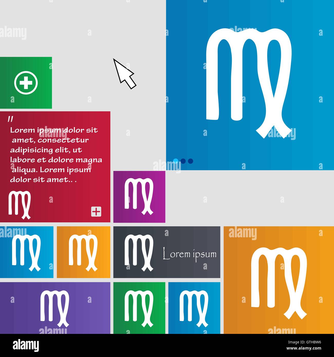 Virgo icon sign. buttons. Modern interface website buttons with cursor pointer. Vector Stock ...