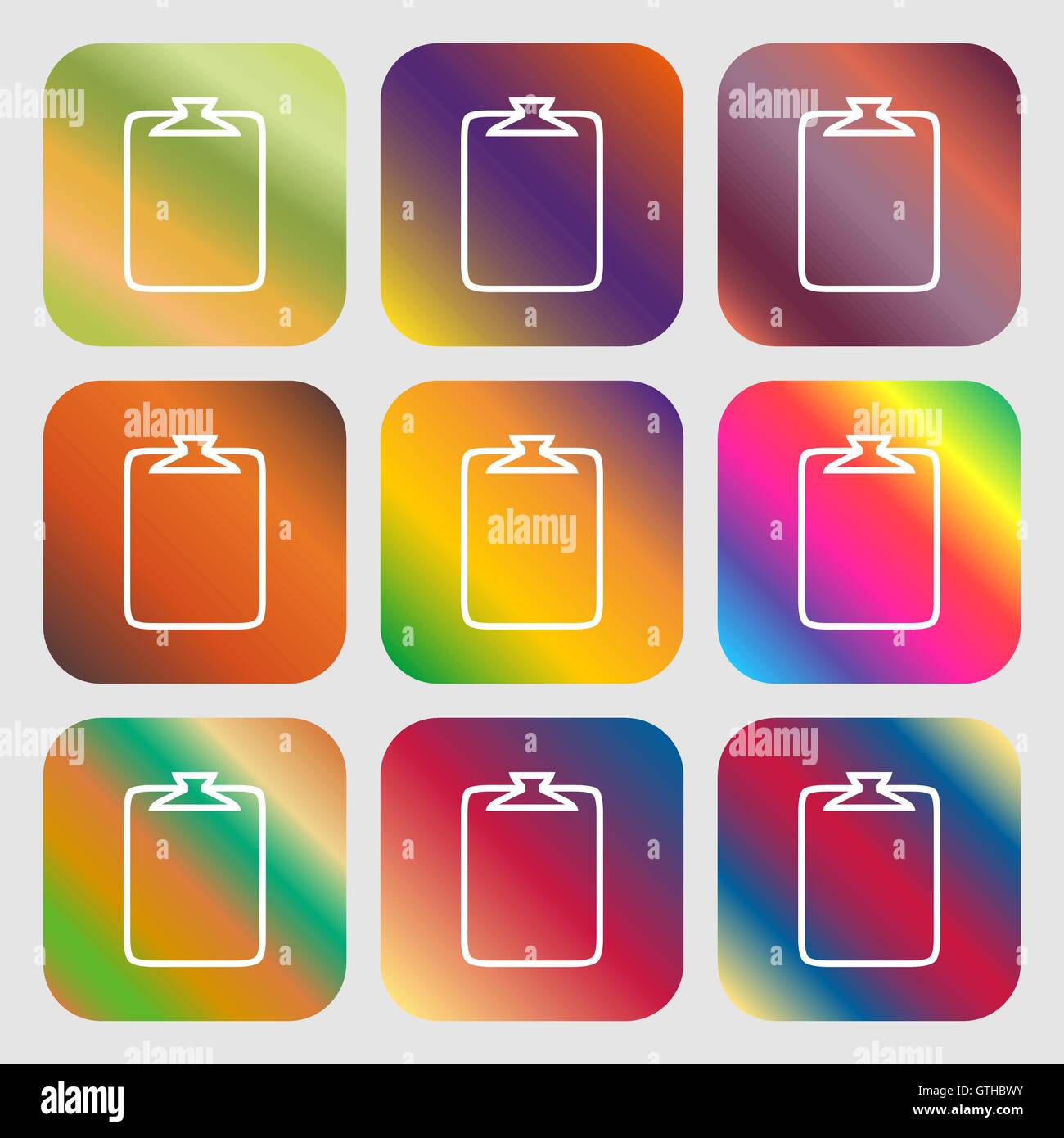 File annex icon. Paper clip symbol. Attach sign . Nine buttons with ...