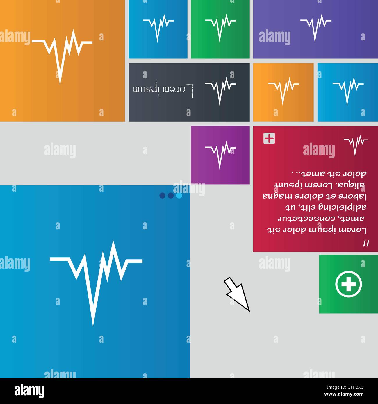 pulse Icon sign. buttons. Modern interface website buttons with cursor pointer. Vector Stock ...