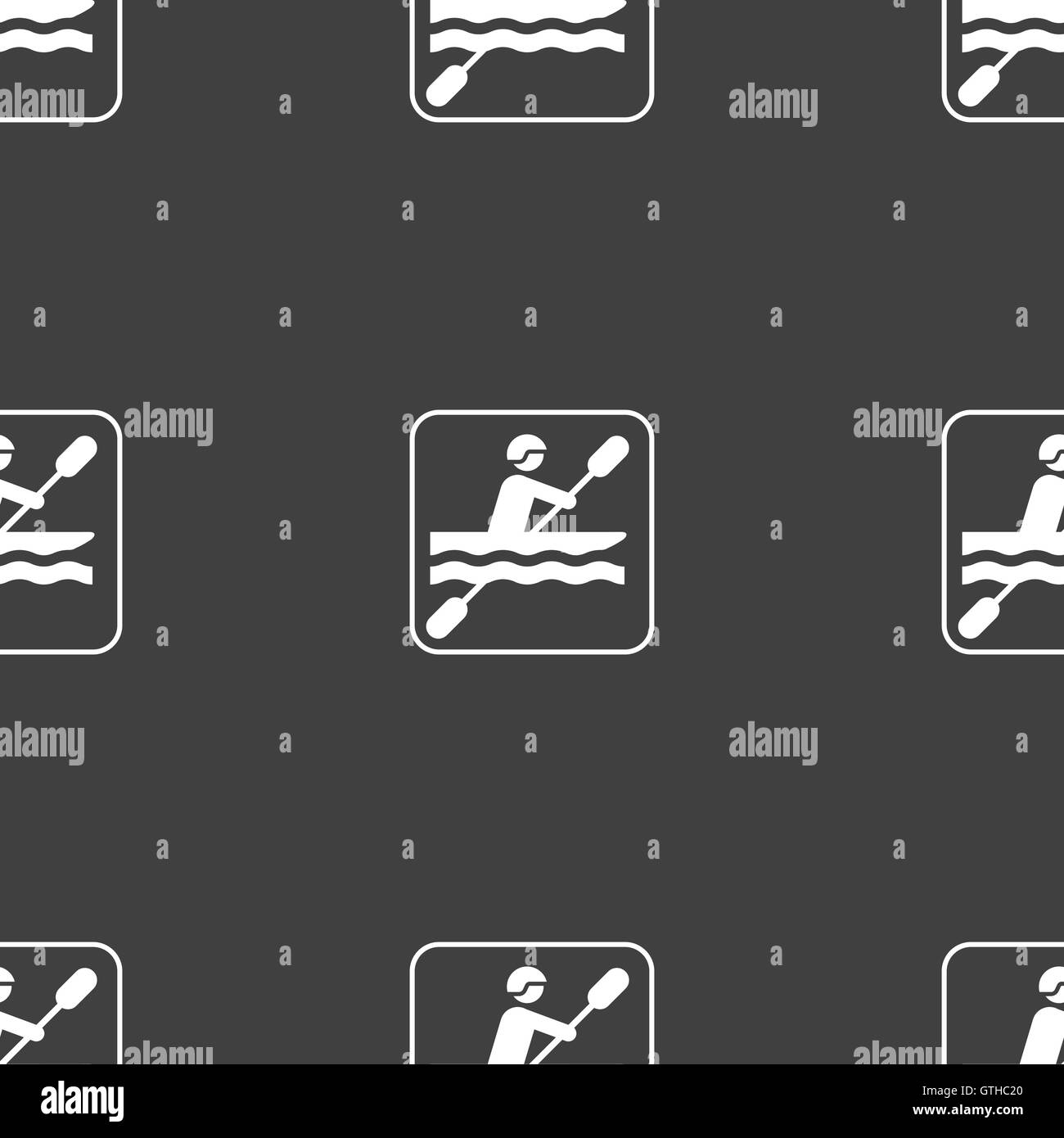 canoeing sign. Seamless pattern on a gray background. Vector Stock ...