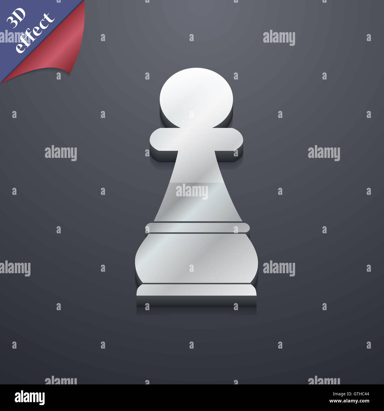 Chess Pawn icon symbol. 3D style. Trendy, modern design with space for ...