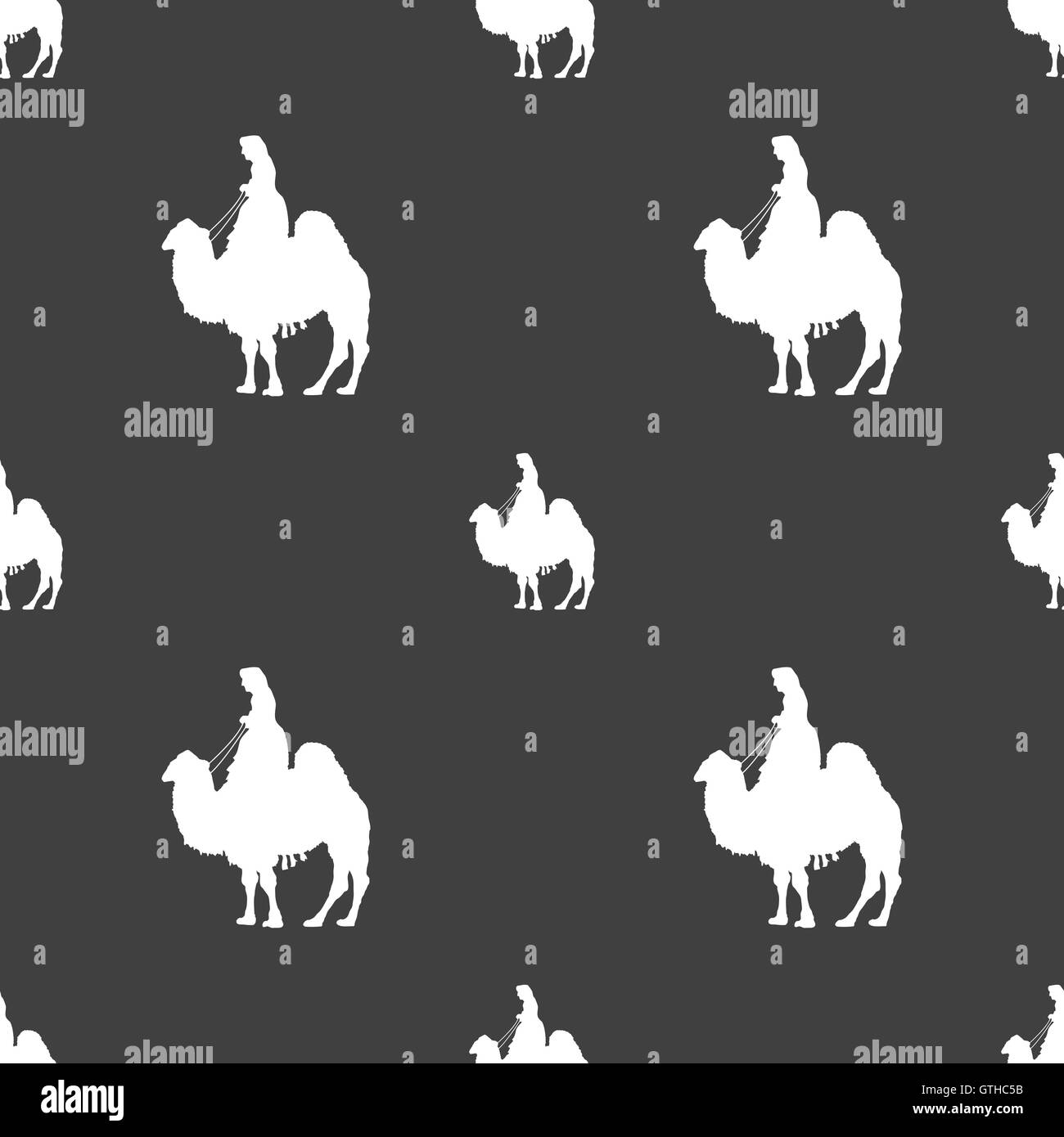 Camel sign. Seamless pattern on a gray background. Vector Stock Vector ...